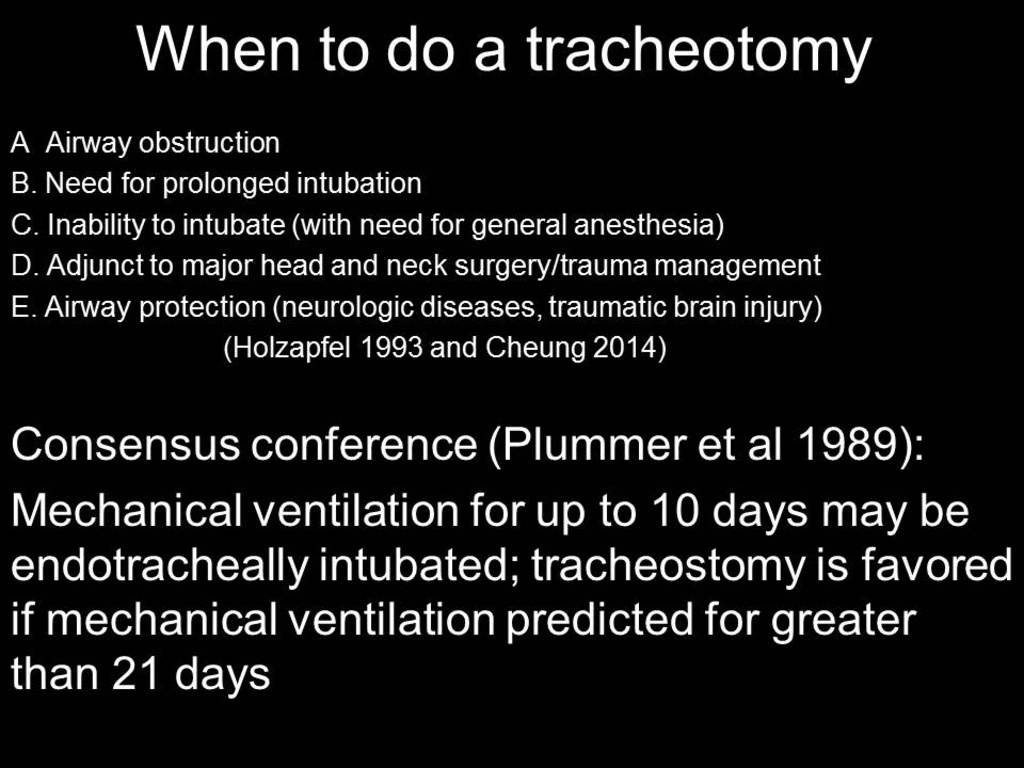 Indications and Timing for Tracheostomy | Iowa Head and Neck Protocols ...