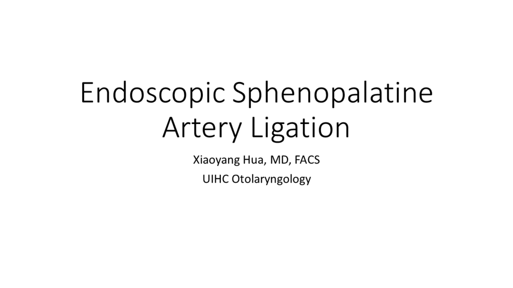 Nosebleed - Epistaxis: Sphenopalatine Artery (SPA) Ligation ...